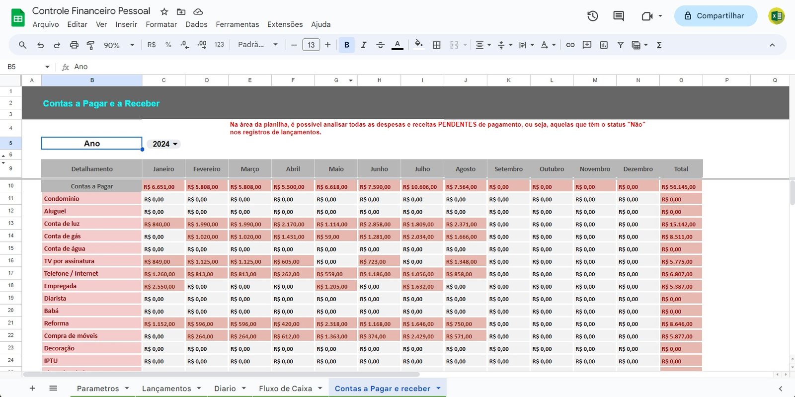 Planilha Controle Financeiro Pessoal Simples Google Sheets - Planilhas Tech