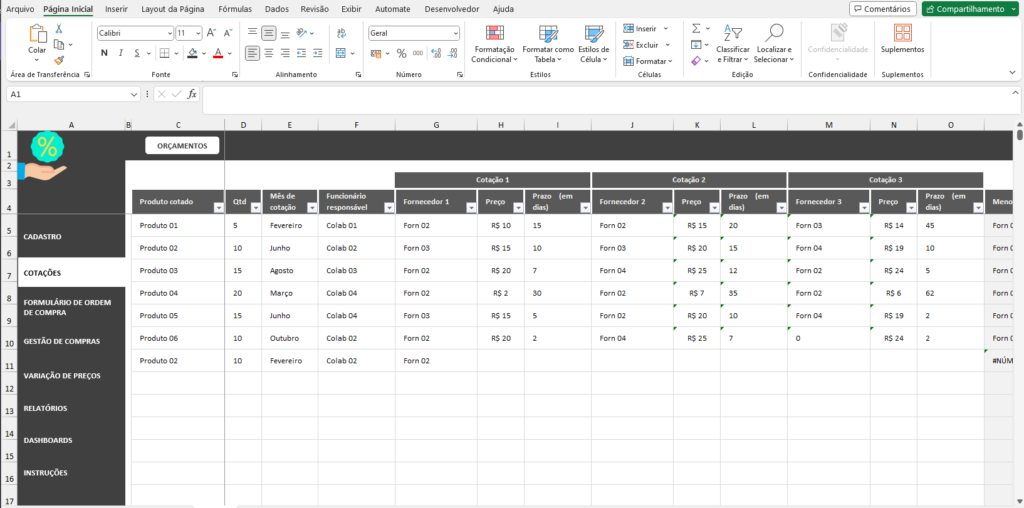 Planilha Controle de Compras Completa em Excel - Planilhas Tech